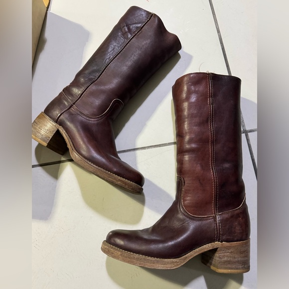 Frye | Shoes | Frye Vintage Campus Leather Boots Womens 97 Black Label ...